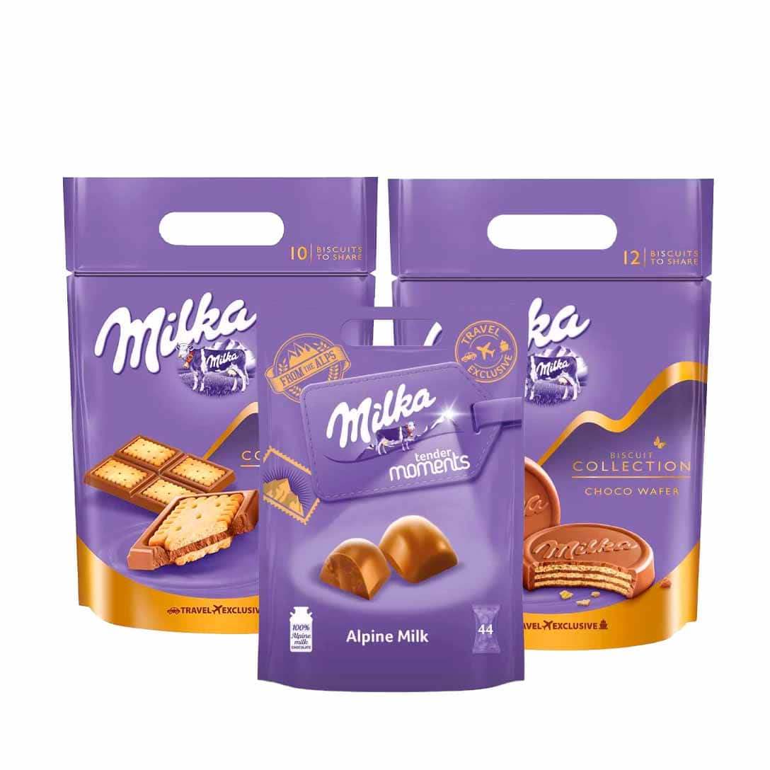 Buy Milka Moments Milk Pouch 405g, Milka Lu Pouch 350g & Milka Choco ...
